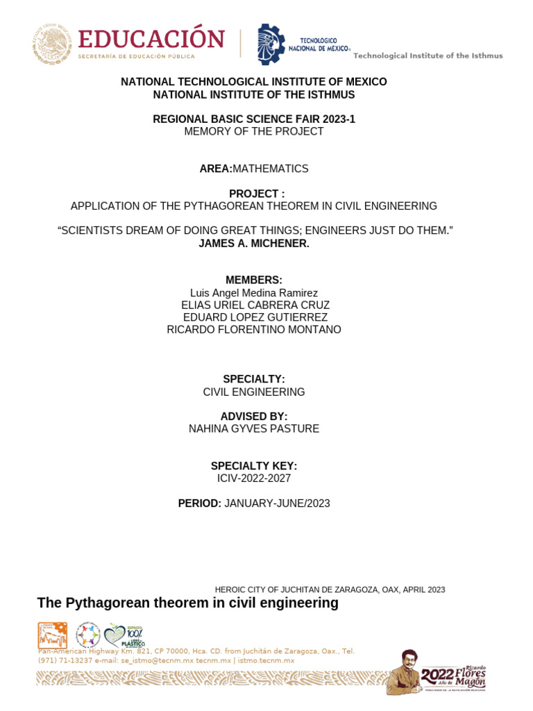 The Pythagorean Theorem in Civil Engineering (1) . | PDF