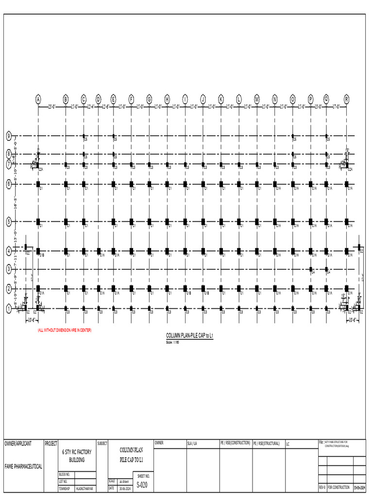 A2 Size 6sty Fame Structure For Construction (02072024) | PDF