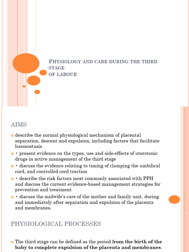 Third Stage Labour: Physiology & Care | PDF | Childbirth | Placenta