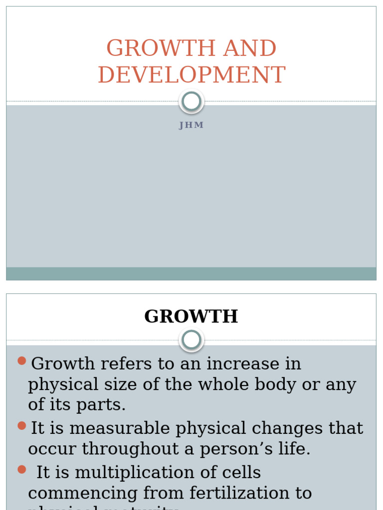 JH Growth Devpt | PDF | Prenatal Development | Human Development