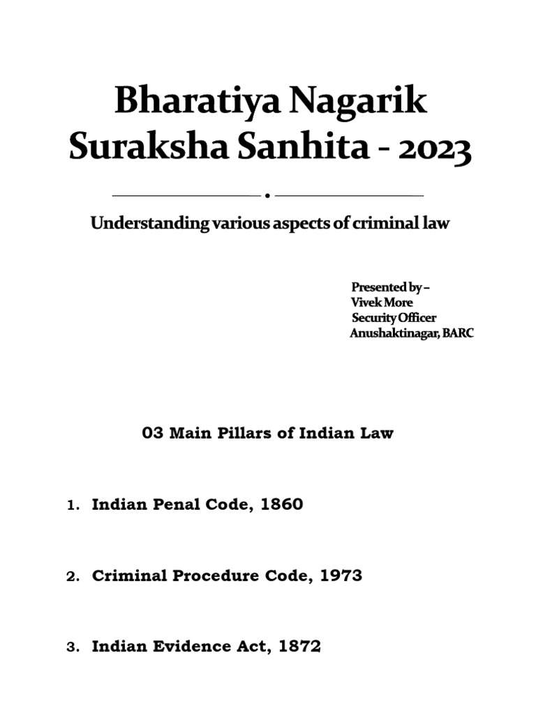 BNSS 2023 | PDF | Crimes | Crime & Violence