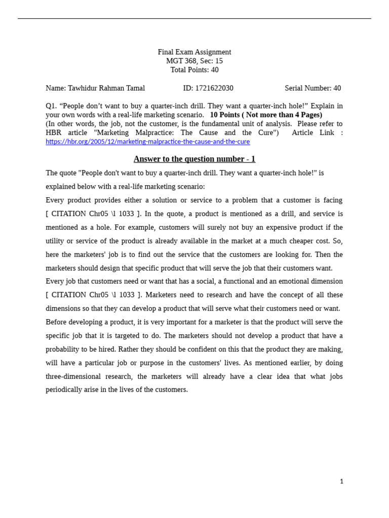 Final Exam Assignment MGT 368 MrA1 | PDF | Entrepreneurship | Incentive