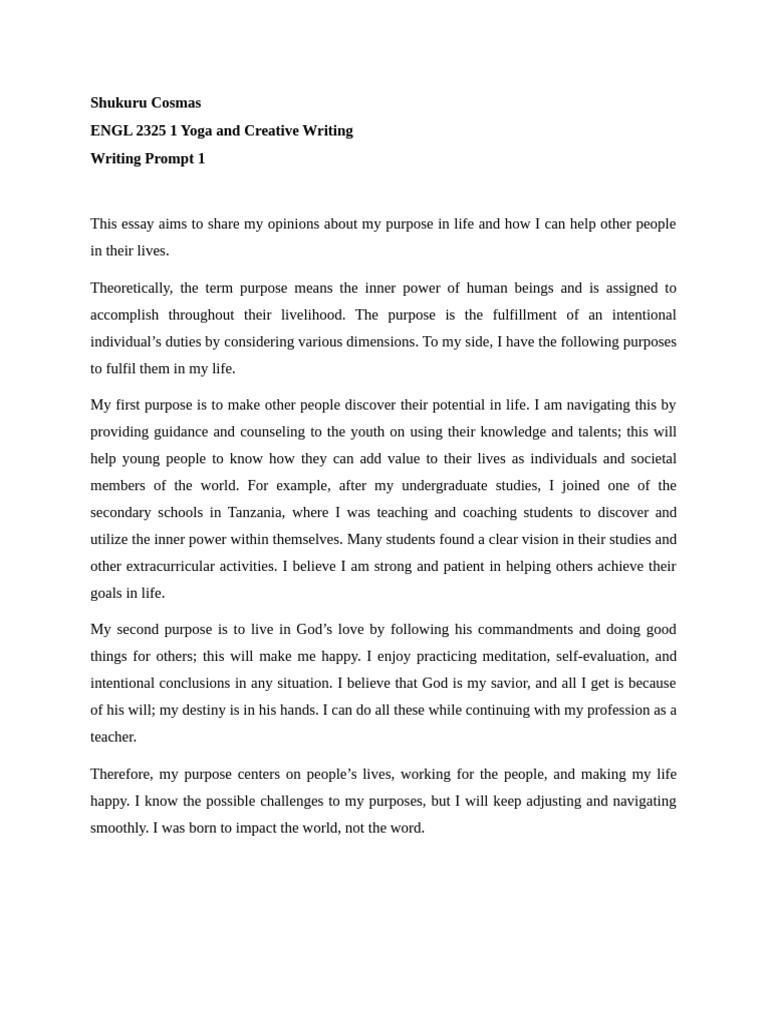 Writing Prompt 1 | PDF