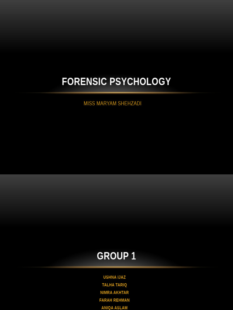 1 - Presentation FORENSIC PSYCHOLOGY | PDF | Psychology | Psychometrics