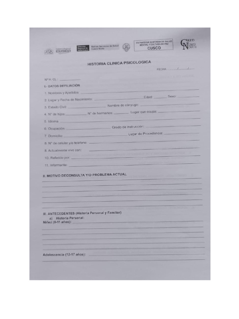 Modelo Historia Clíica Centro de Salud - 250120 - 100831 | PDF