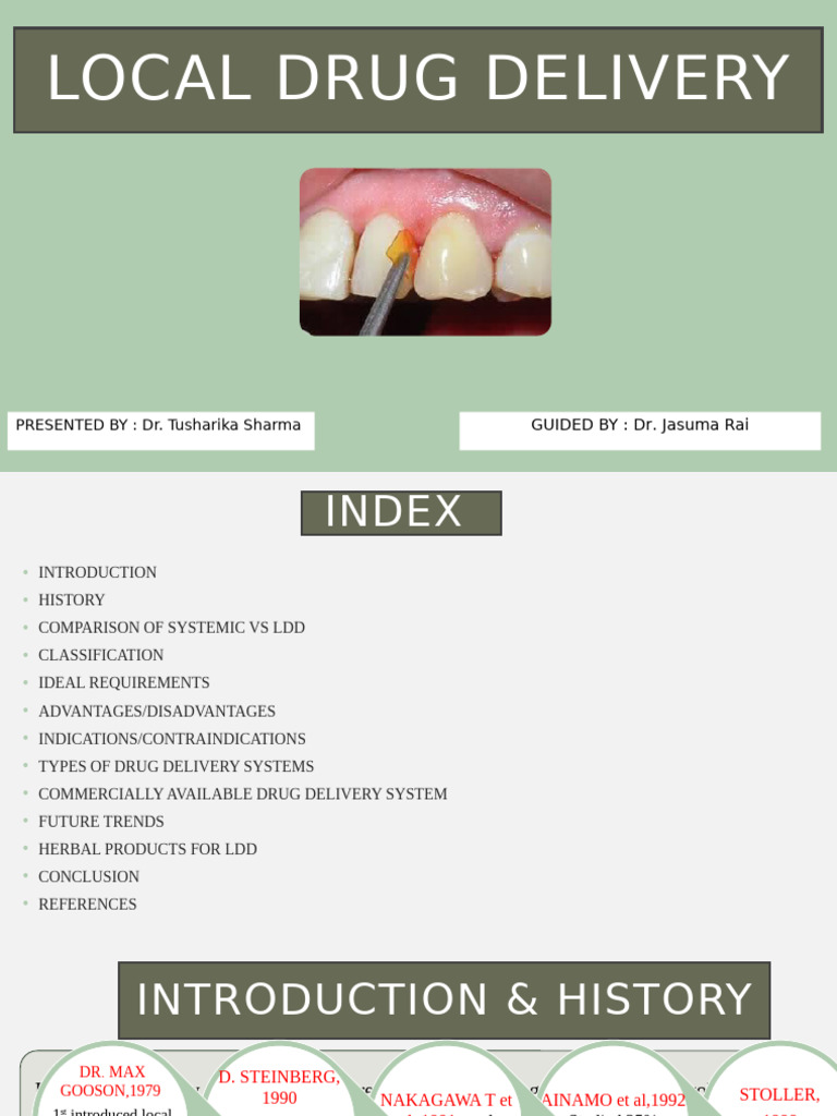 Local Drug Delivery Systems Overview | PDF | Probiotic | Periodontology
