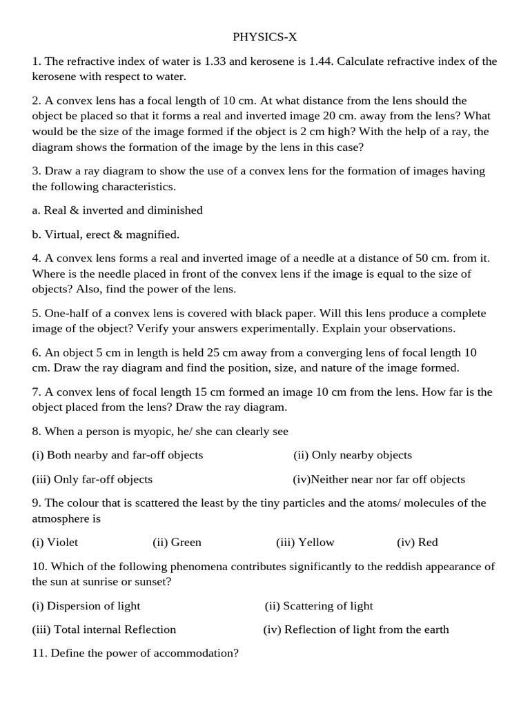 class -10 physics | PDF | Rainbow | Magnetic Field