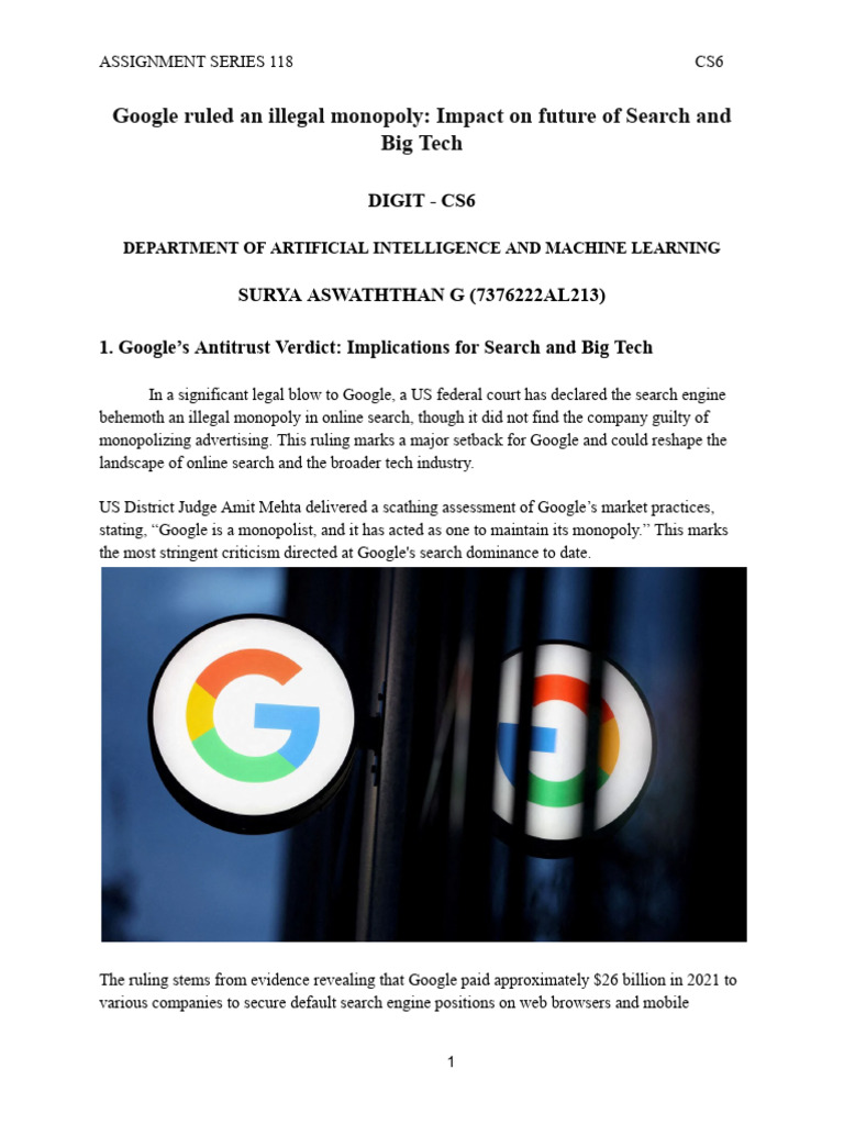 Google's Antitrust Ruling: Future Impact | PDF | Monopoly | Business