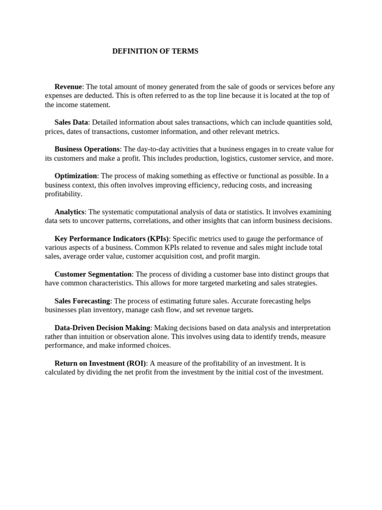 Key Business Terms Defined for Success | PDF