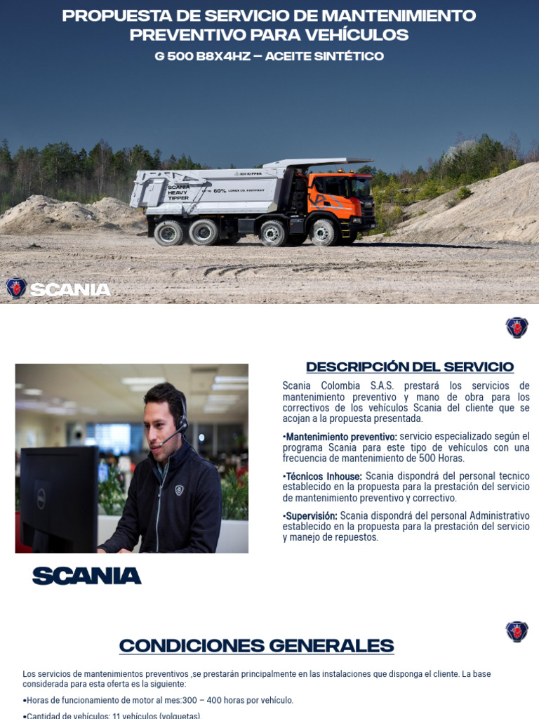 Manual Plan Mantenimiento - Scania B8X4HZ | PDF | Ingeniería de ...