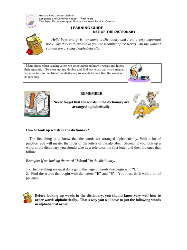 Guide To Using The Dictionary | PDF | Dictionary | Written Communication