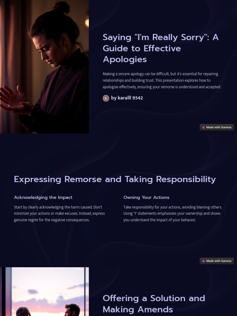 Saying Im Really Sorry A Guide To Effective Apologies | PDF