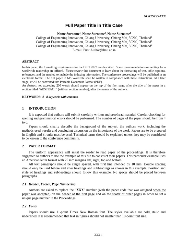 Template (1) | PDF | Citation | Proofreading