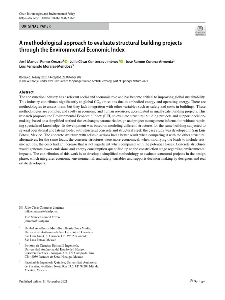 A methodological approach to evaluate structural building projects ... A methodological approach to evaluate structural building projects ...