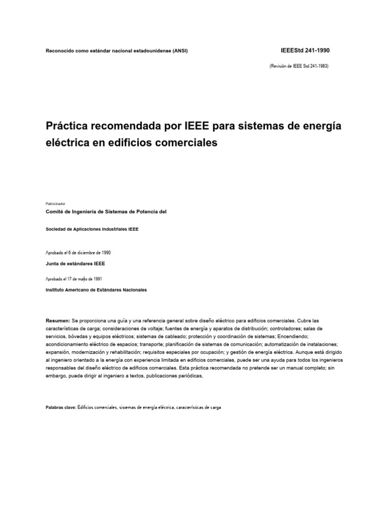 IEEE 241 - Traducido | PDF | Instituto de Ingenieros Eléctricos y ...