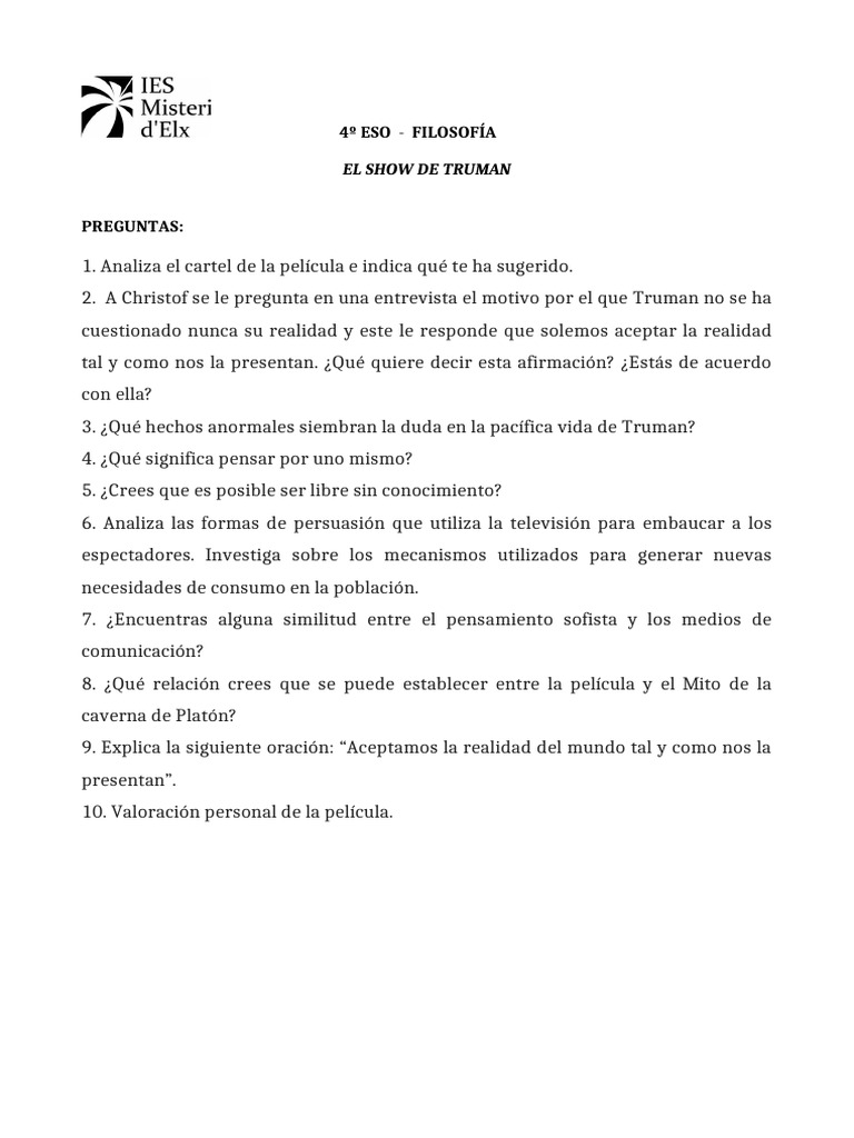 Act - Show Truman | PDF