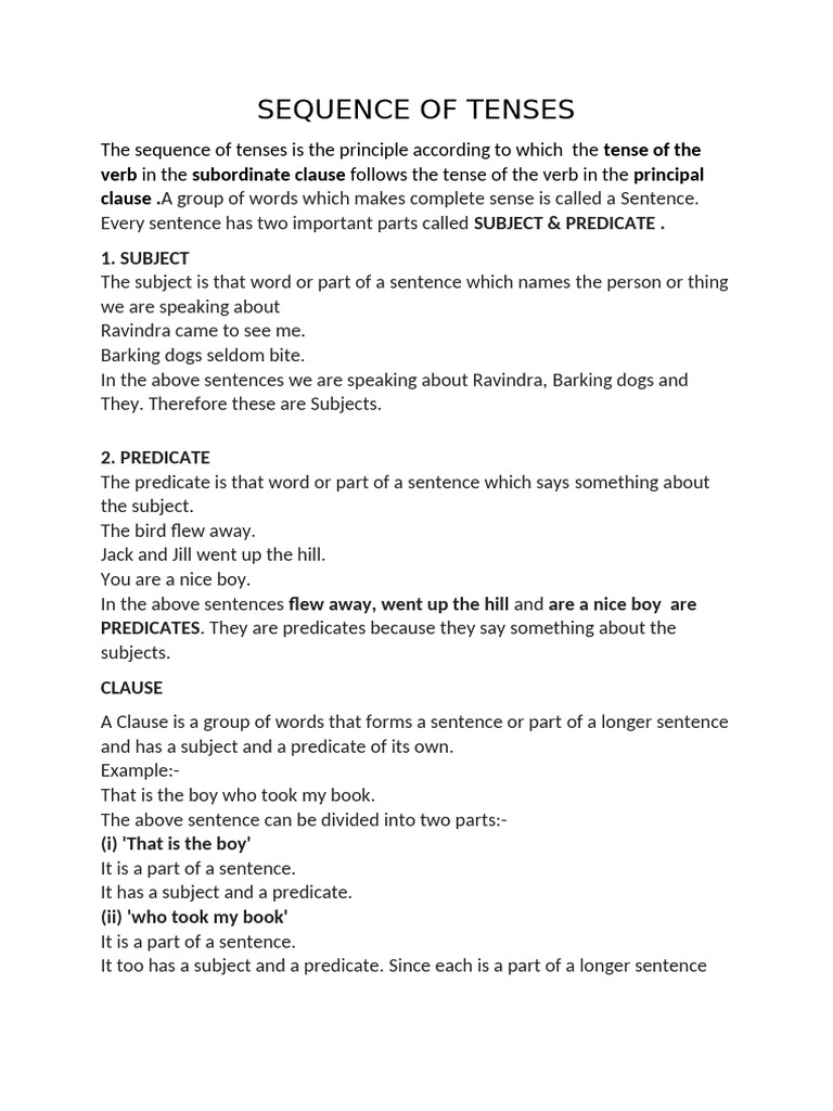 Sequence of Tenses | PDF