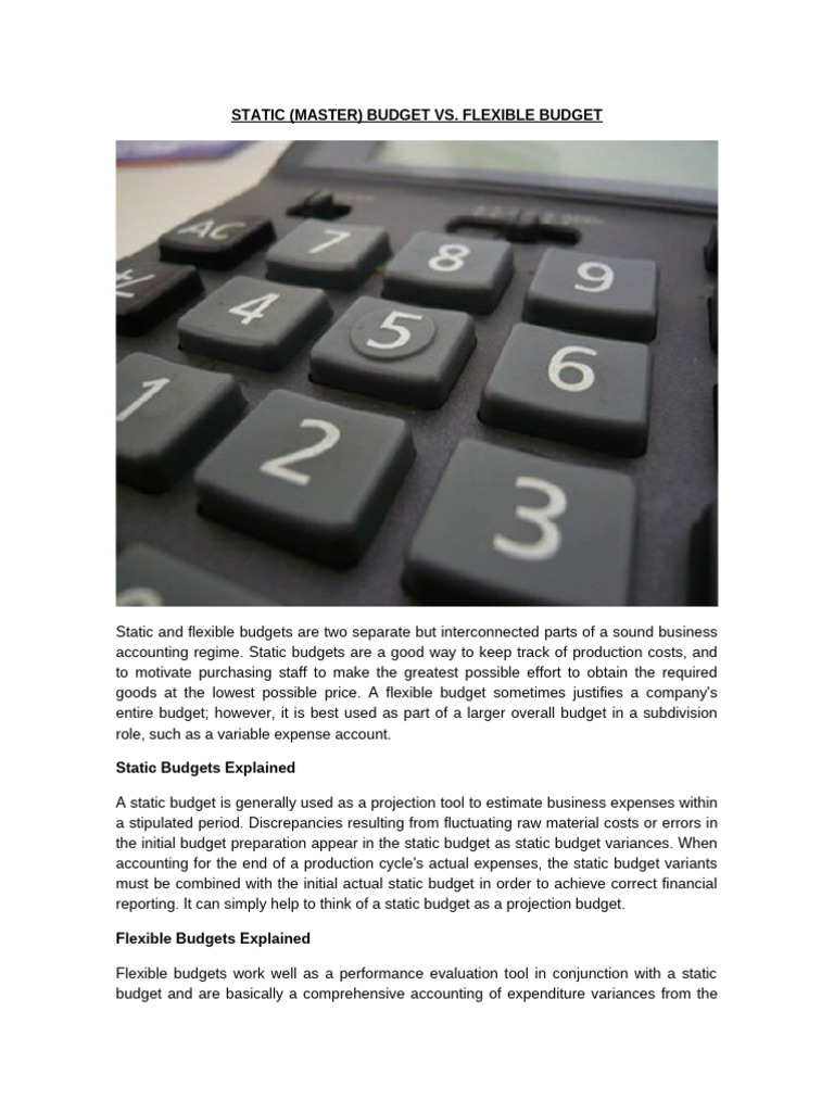 Master vs. Flexible Budget Explained | PDF | Budget | Expense