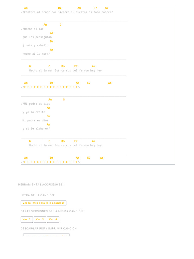 LOS CARROS DEL FARAÓN - (Marco Barrientos) Acordes para Guitarra, Piano ...