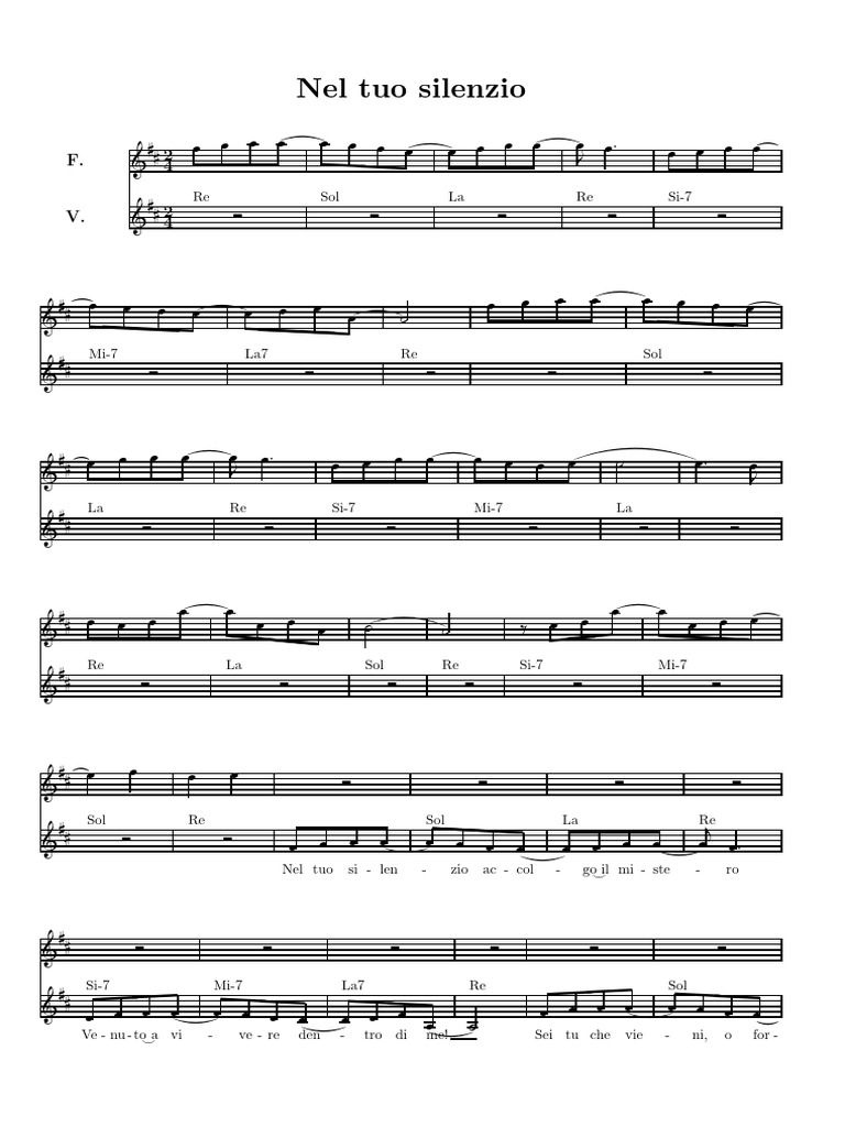 Nel Tuo Silenzio Spartito 2 | PDF