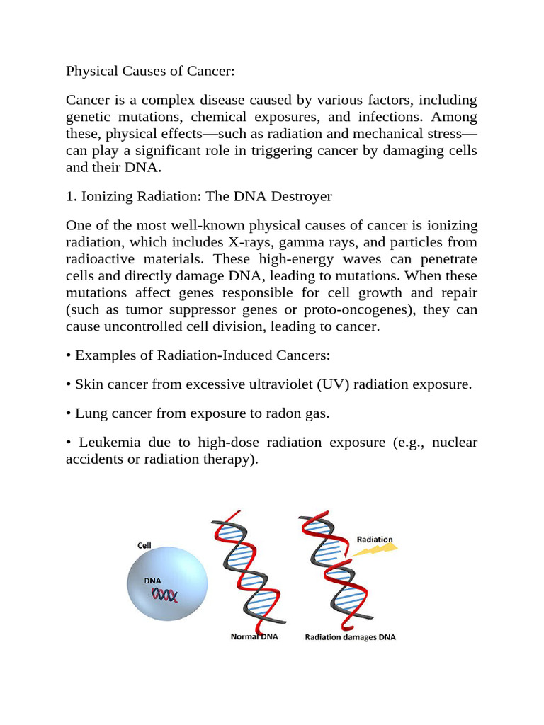 Physical Causes of Cancer Explained | PDF | Cancer | Radiation