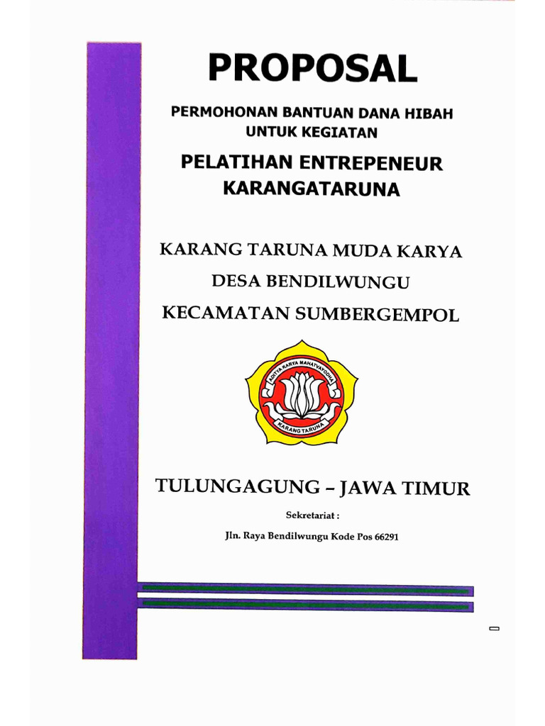 Proposal Pelatihan Enterpreneur Karangtaruna | PDF
