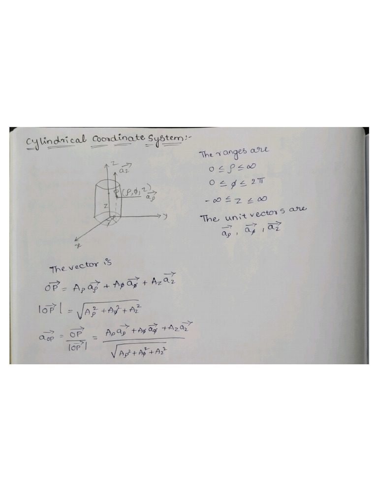 Cylindrical Coordinate System | PDF
