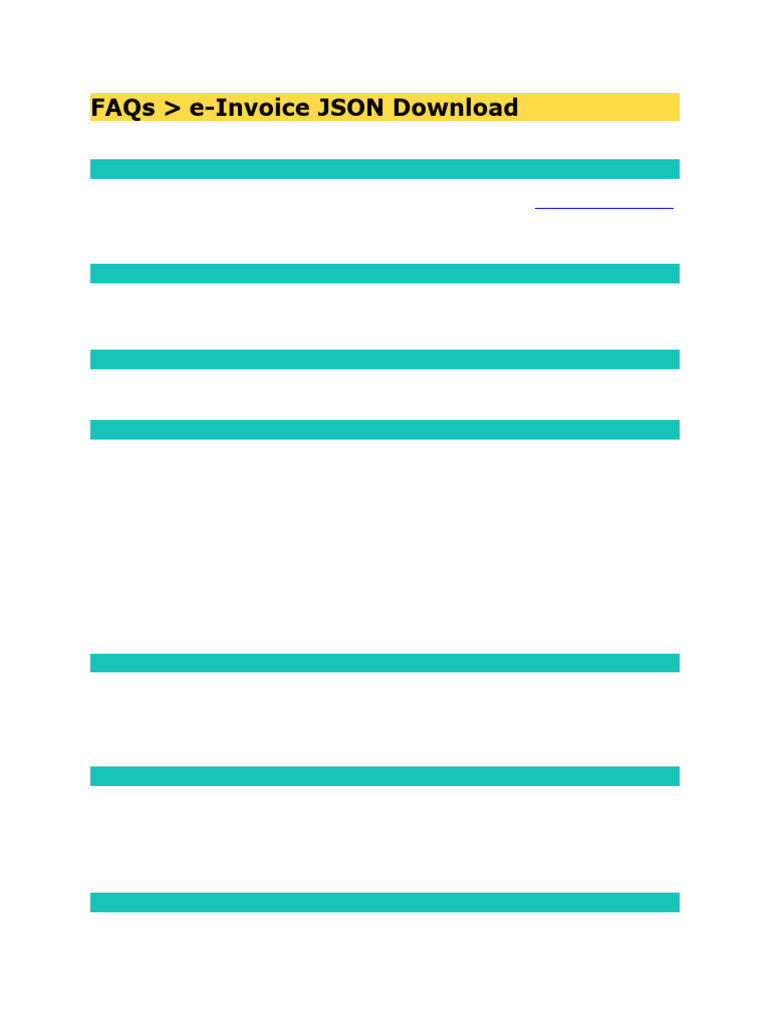 FAQs - Manual - E-Invoice JSON Download Functionality | PDF | Json | Software