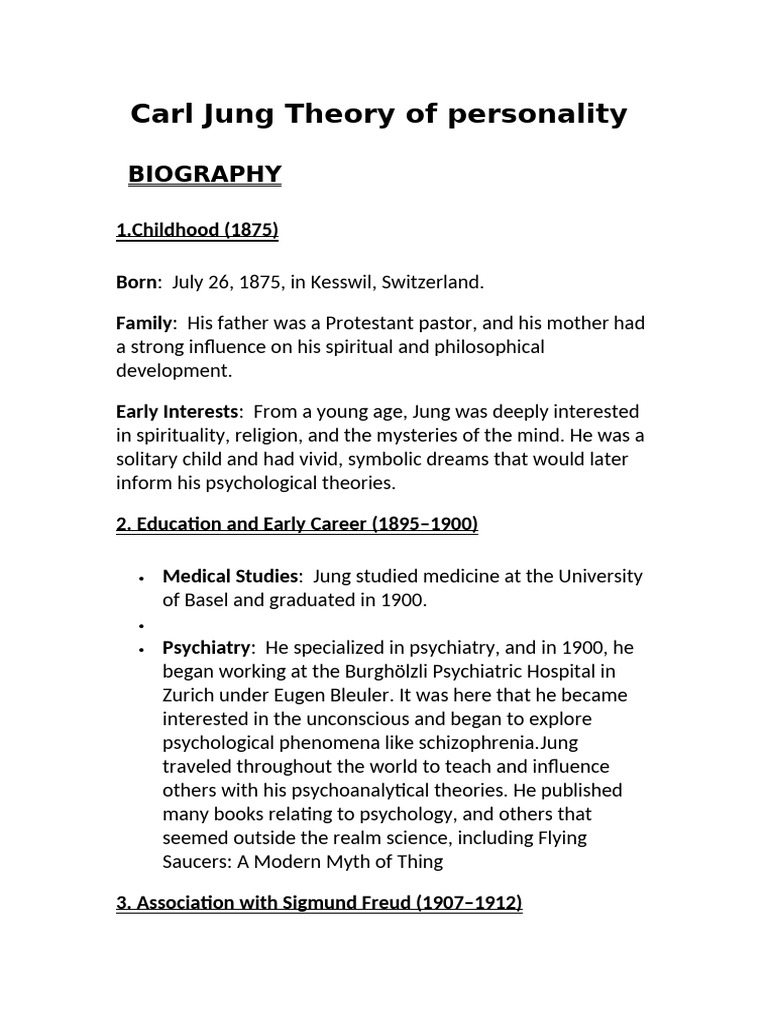 Carl Jung Theory of Personality | PDF | Carl Jung | Unconscious Mind