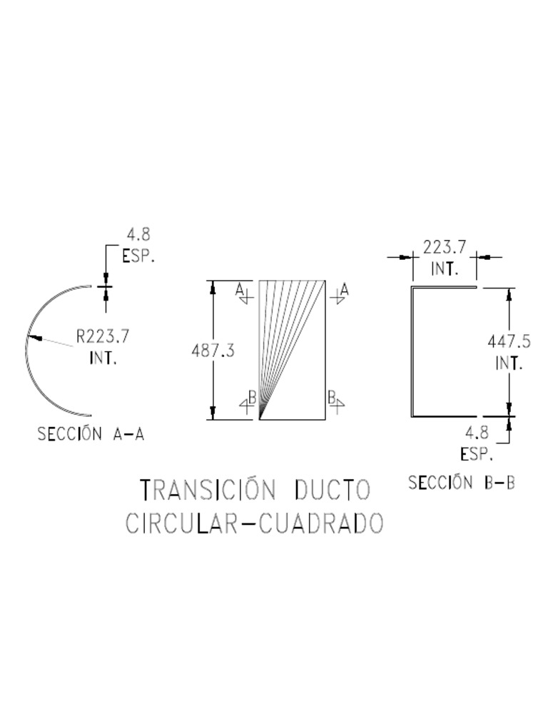 Transición Ducto Circular-Cuadrado | PDF