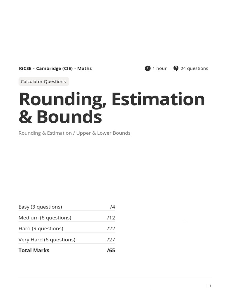 Rounding Estimation and Bounds | PDF | Significant Figures | Area