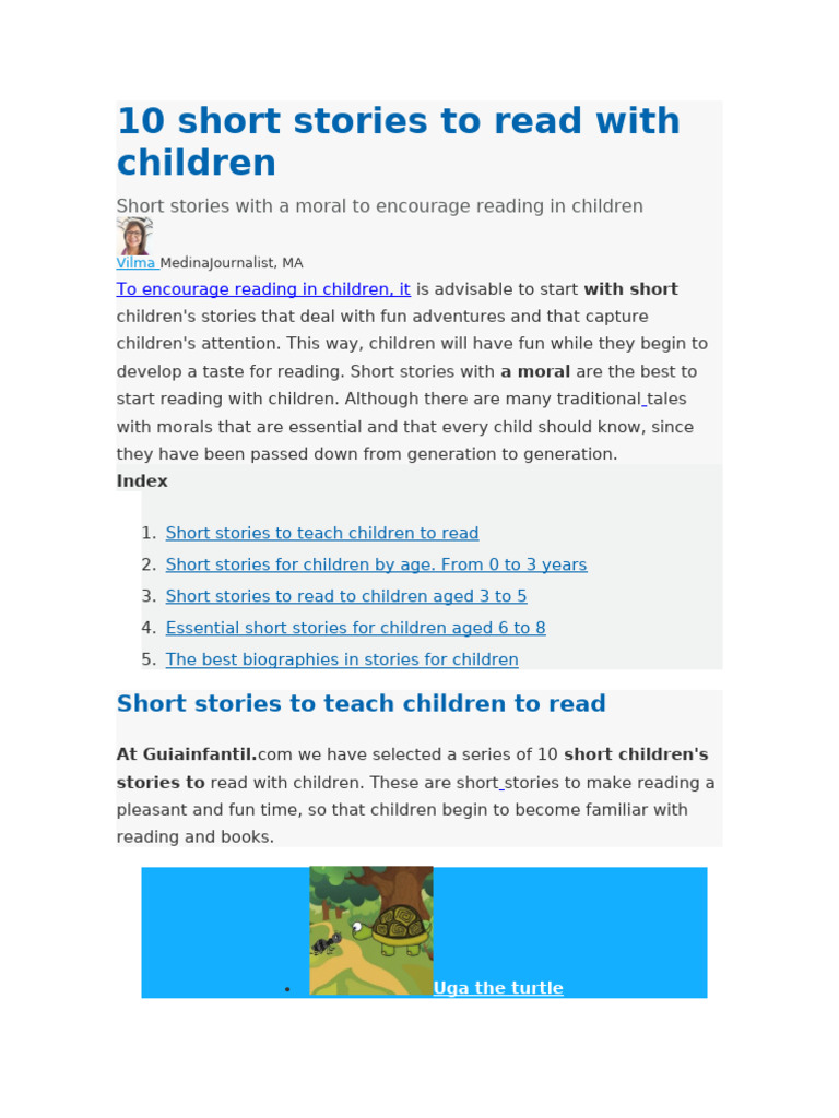 10 Short Stories to Read with Children | PDF