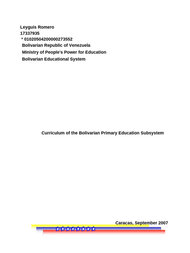 Venezuelan Primary Curriculum Guide | PDF | Knowledge | Mathematics