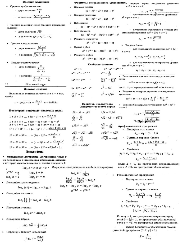 Matematika_vse_formuly | PDF