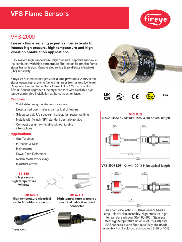 MF 00 2 A000 0 054 B - VFS - Flame - Sensor | PDF | Ultraviolet | Electromagnetic Radiation