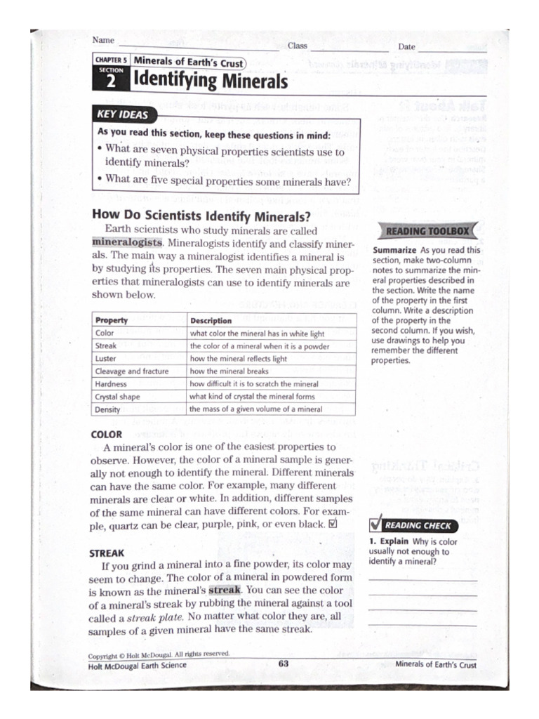 Identifying Minerals | PDF