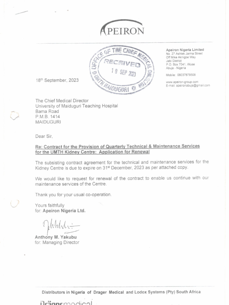 UMTH Application For TSA Renewal For 2024-1 | PDF