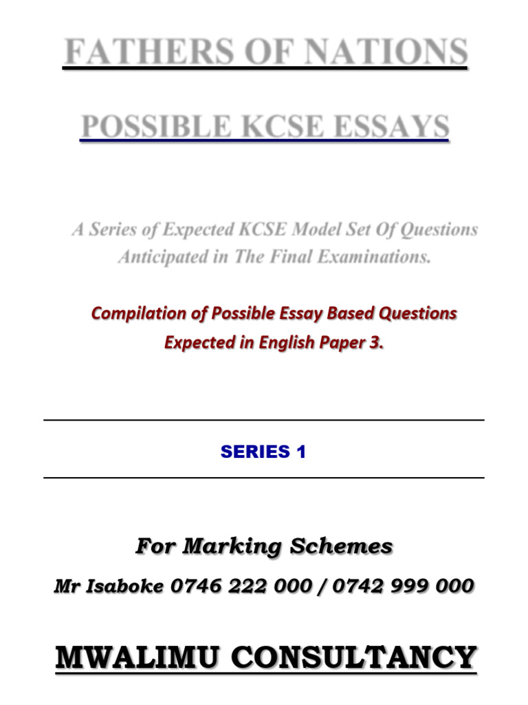 KCSE Essay Questions on Fathers of Nations | PDF