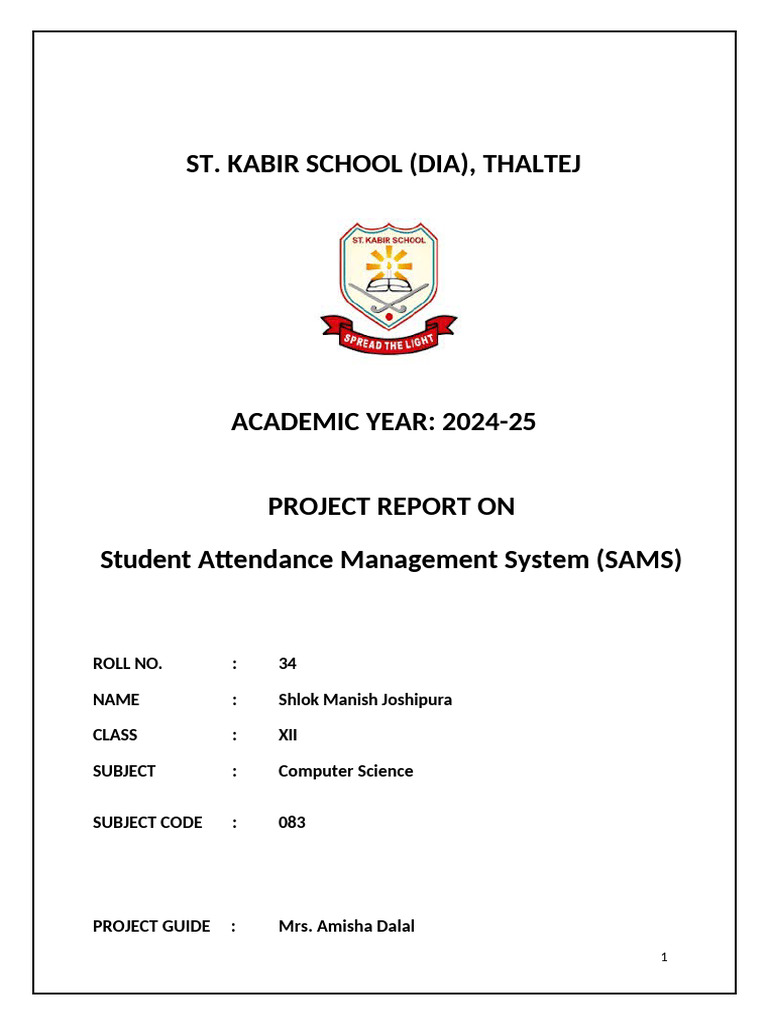 Student Attendance Management System Final | PDF | Databases | My Sql
