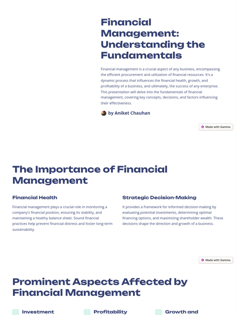 Financial Management Understanding The Fundamentals | PDF | Capital ...