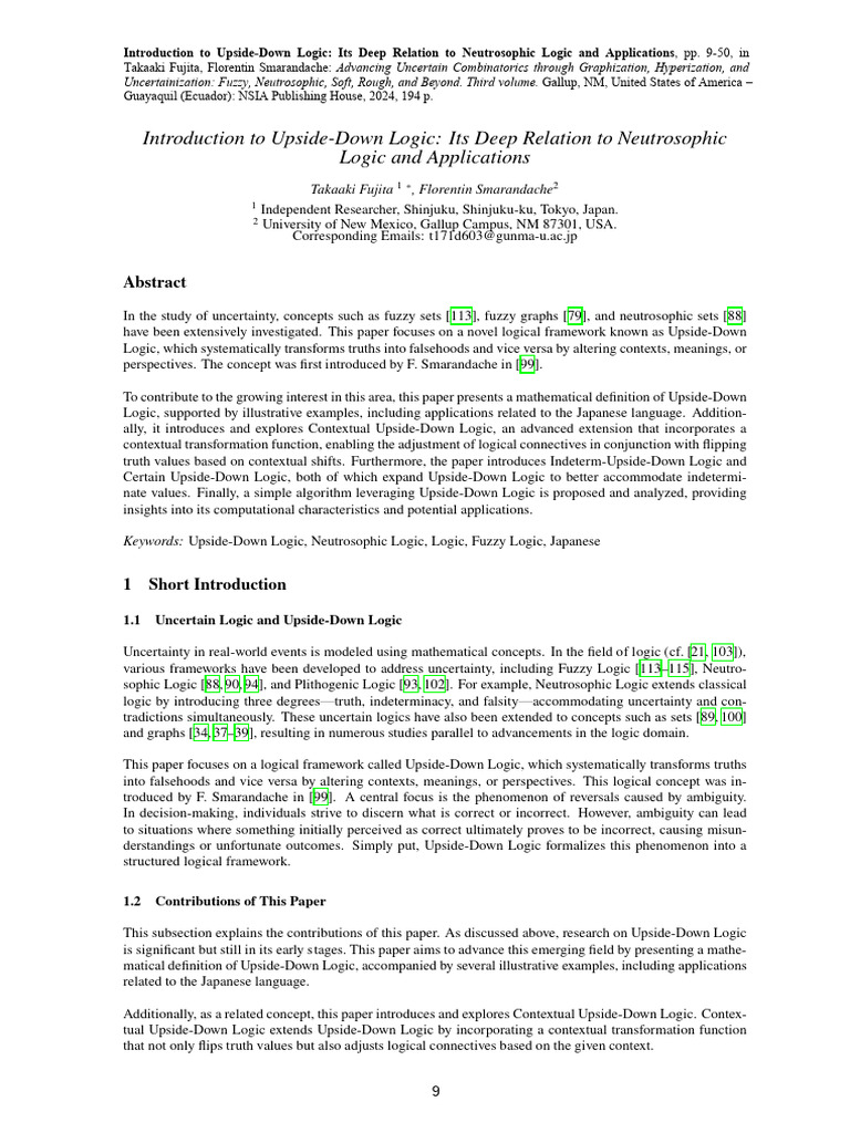 Introduction To Upside-Down Logic: Its Deep Relation To Neutrosophic Logic and Applications ...