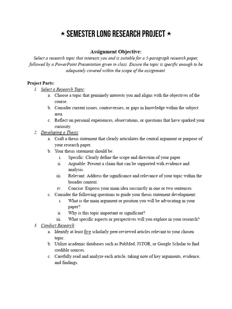 Research Project Guide: Thesis & Presentation | PDF | Essays | Thesis