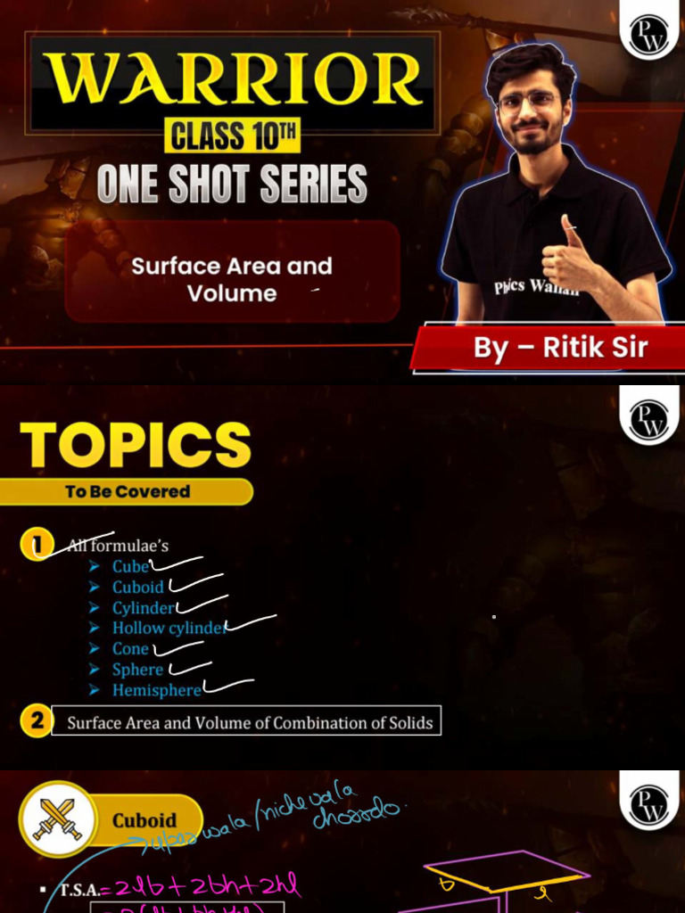 Surface_Area_and_Volumes_Class warrior | PDF