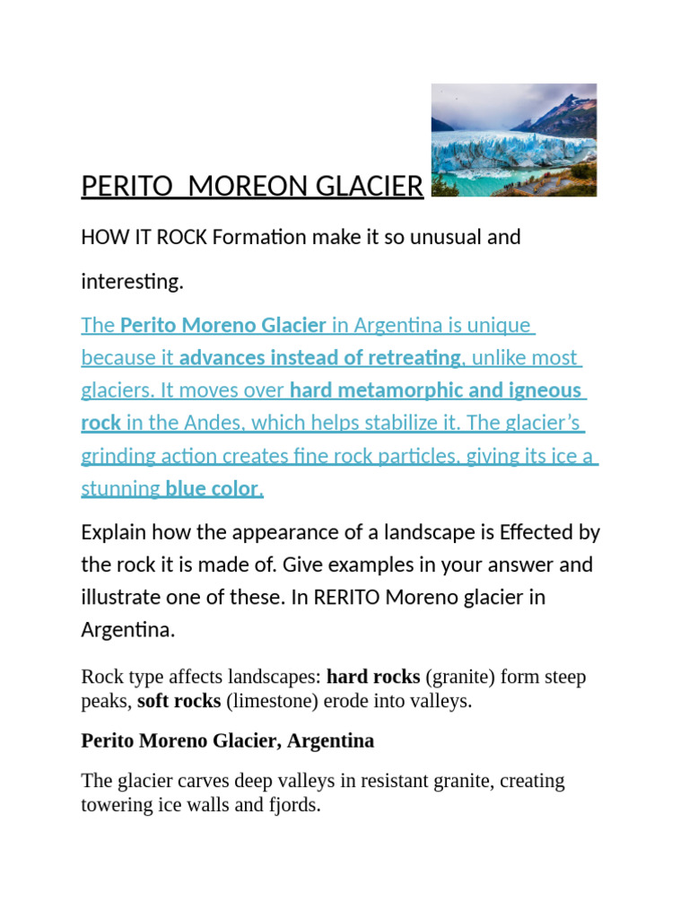 Unique Perito Moreno Glacier Insights | PDF