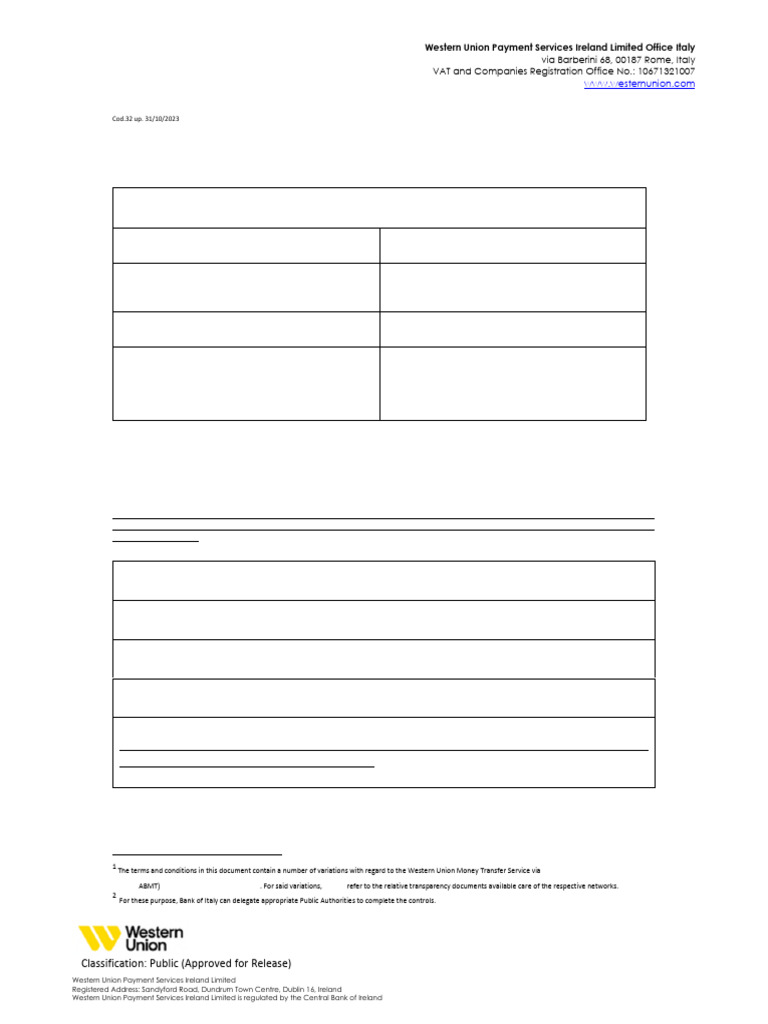 Transparency Documentation en | PDF | Wire Transfer | Western Union