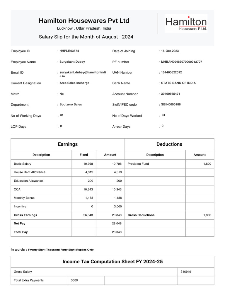 Payslip A66838bd285c4d 2024-06 | PDF | Tax Deduction | Taxes