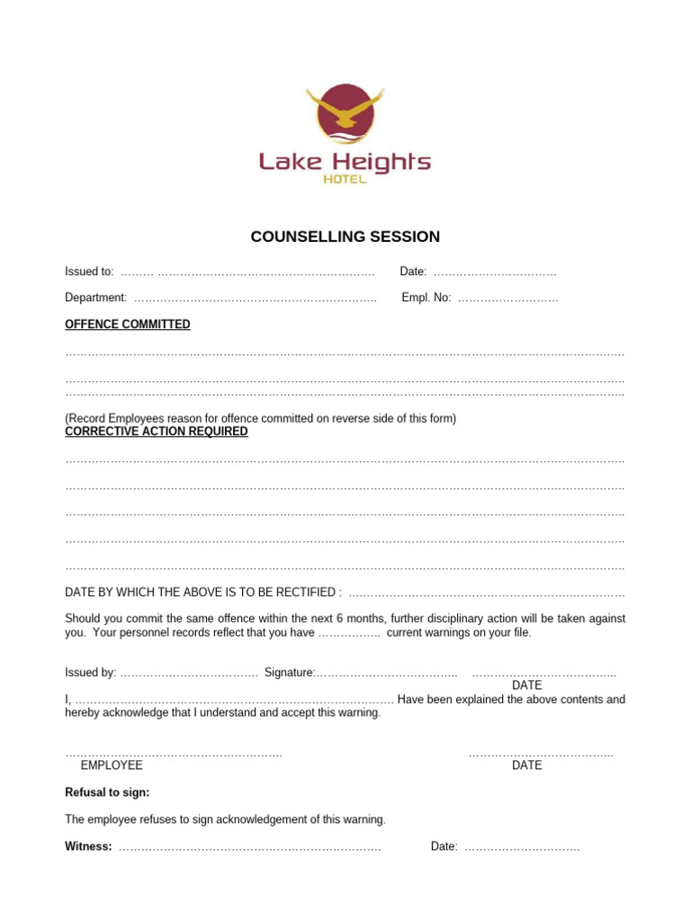 Employee Counseling Session Notice | PDF