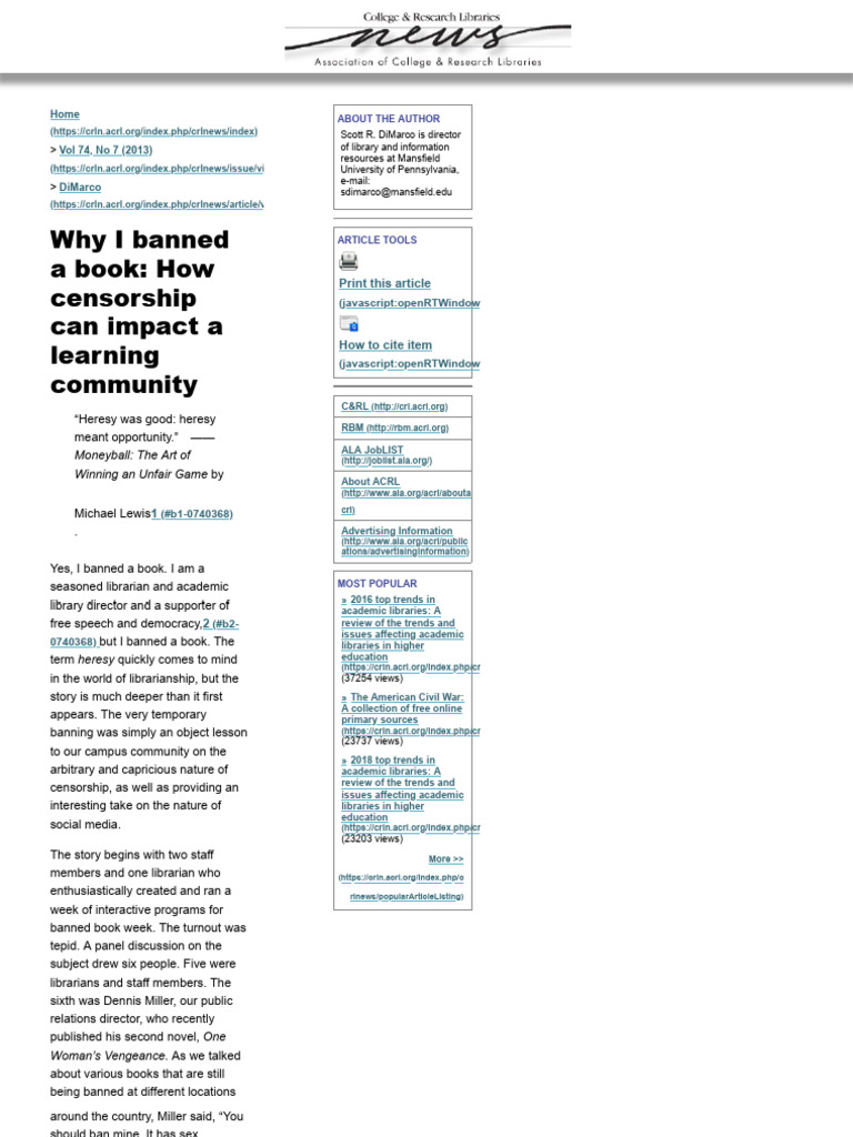 Why I Banned A Book - How Censorship Can Impact A Learning Community ...