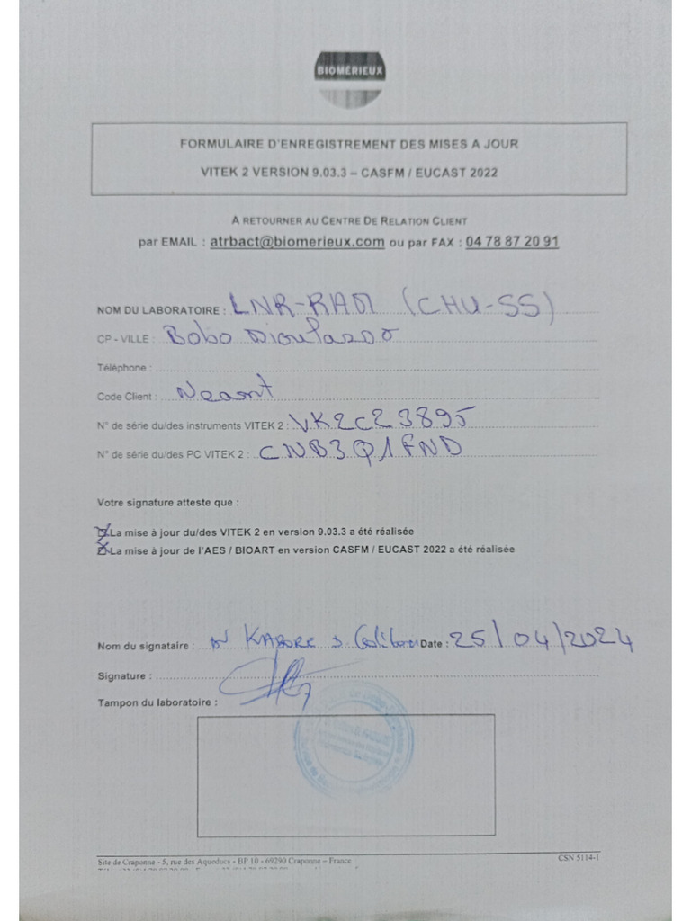 Formulaire D'enregistrement | PDF