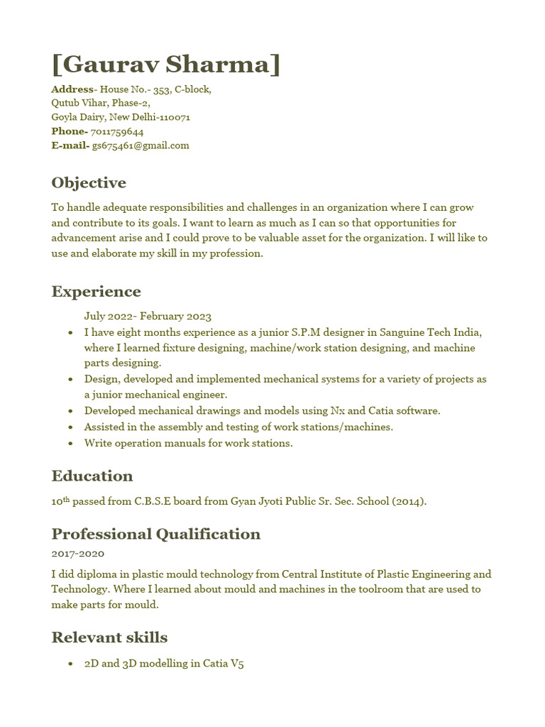 Gaurav Resume-3 | PDF